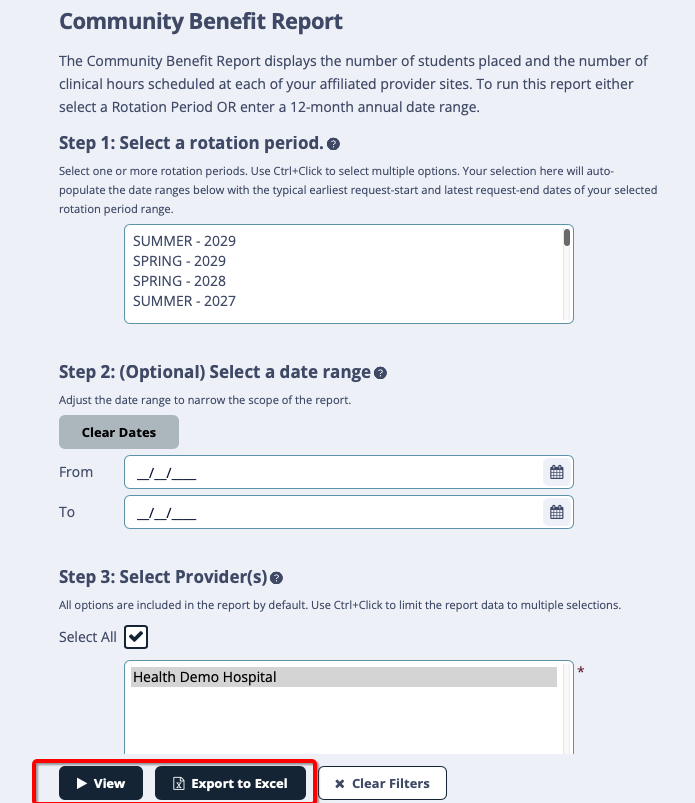 Community Benefit Report (Providers) – CCPS | Support Center